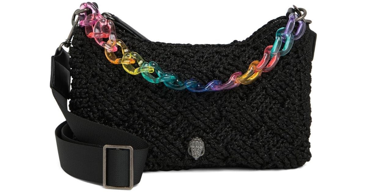 Kurt Geiger Crochet Crossbody Bag in Black | Lyst