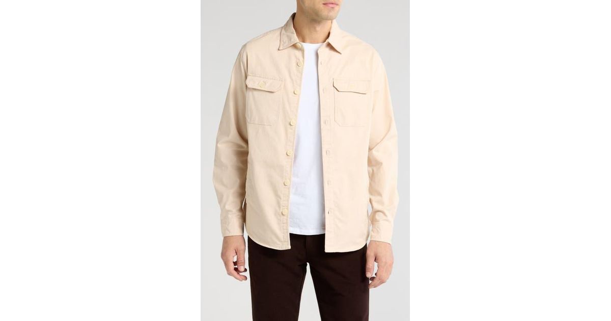 Denim and Flower Twill Shacket in Natural for Men | Lyst