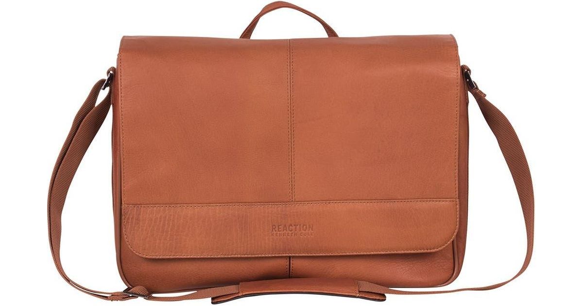 Kenneth Cole Colombian Leather Crossbody Laptop Case & Tablet Messenger ...