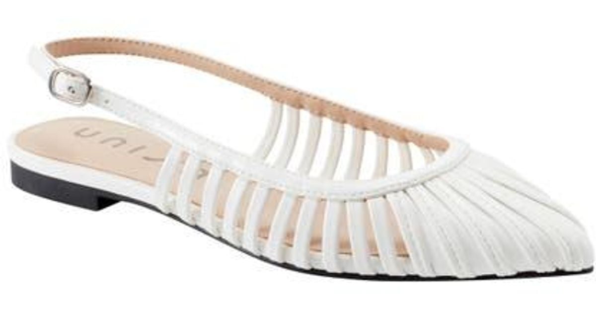 Unisa Slingback Ballet Flat in White | Lyst
