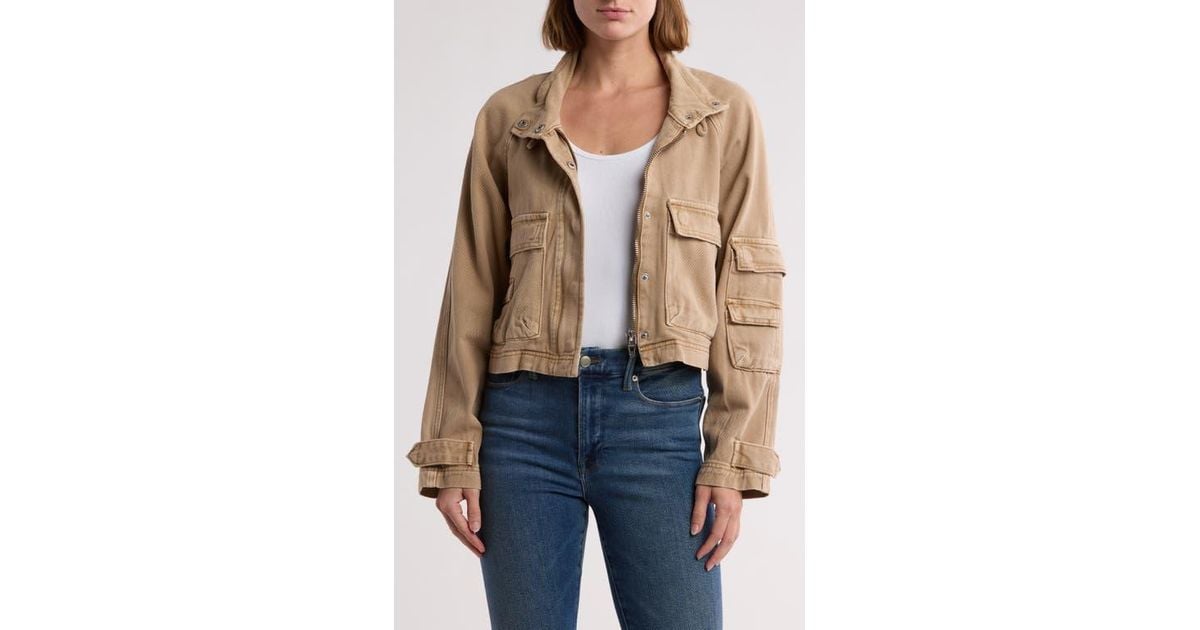 Blank NYC Cotton Twill Utility Jacket in Blue | Lyst