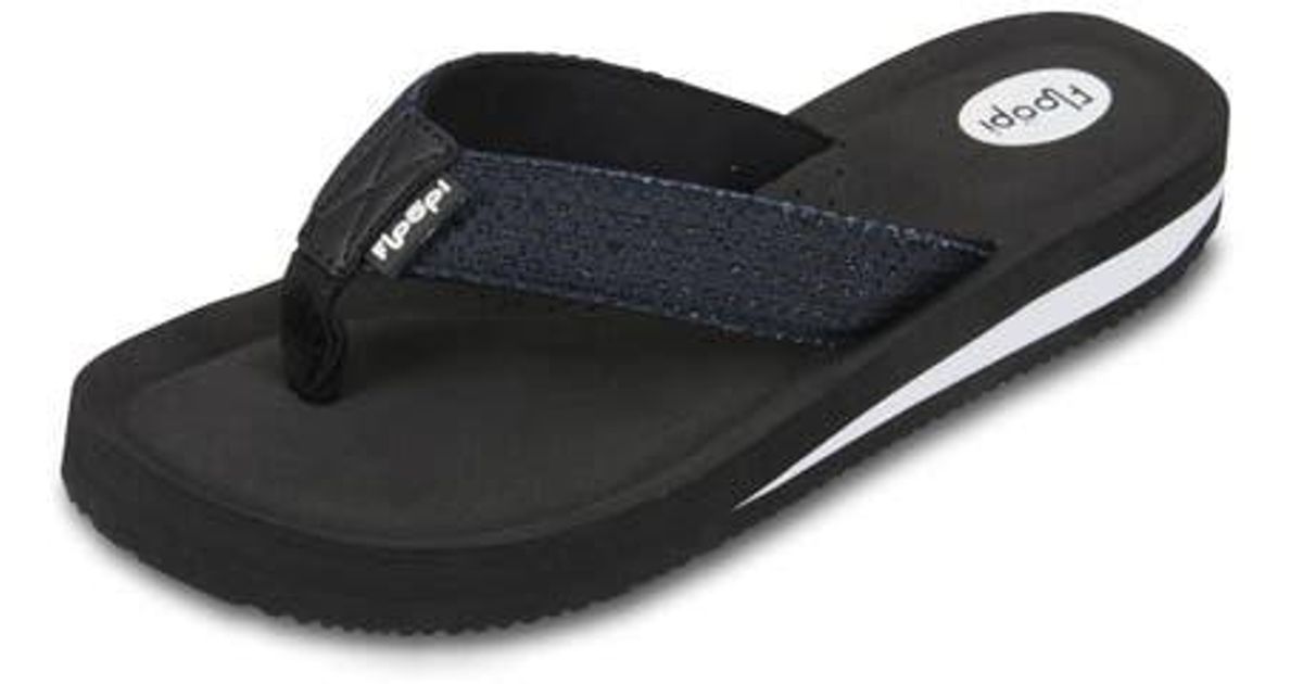 FLOOPI Sofia Sparkly Flip Flop in Black | Lyst