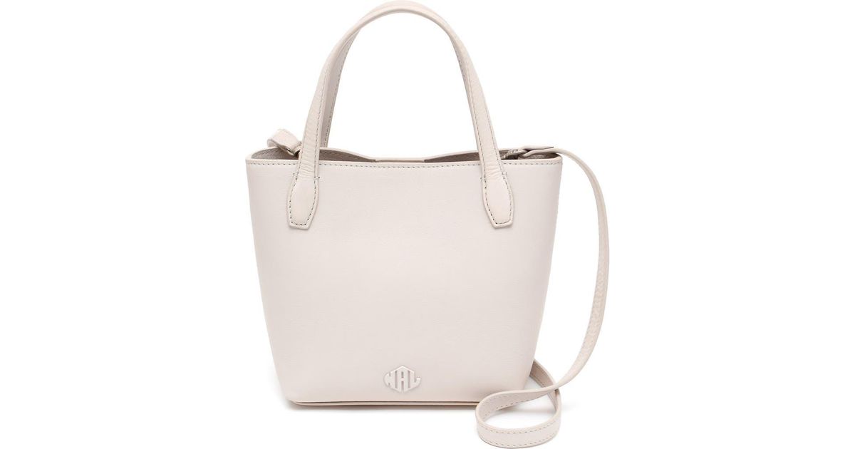 New Amsterdam Leatherworks Asher Leather Tote Bag in White | Lyst