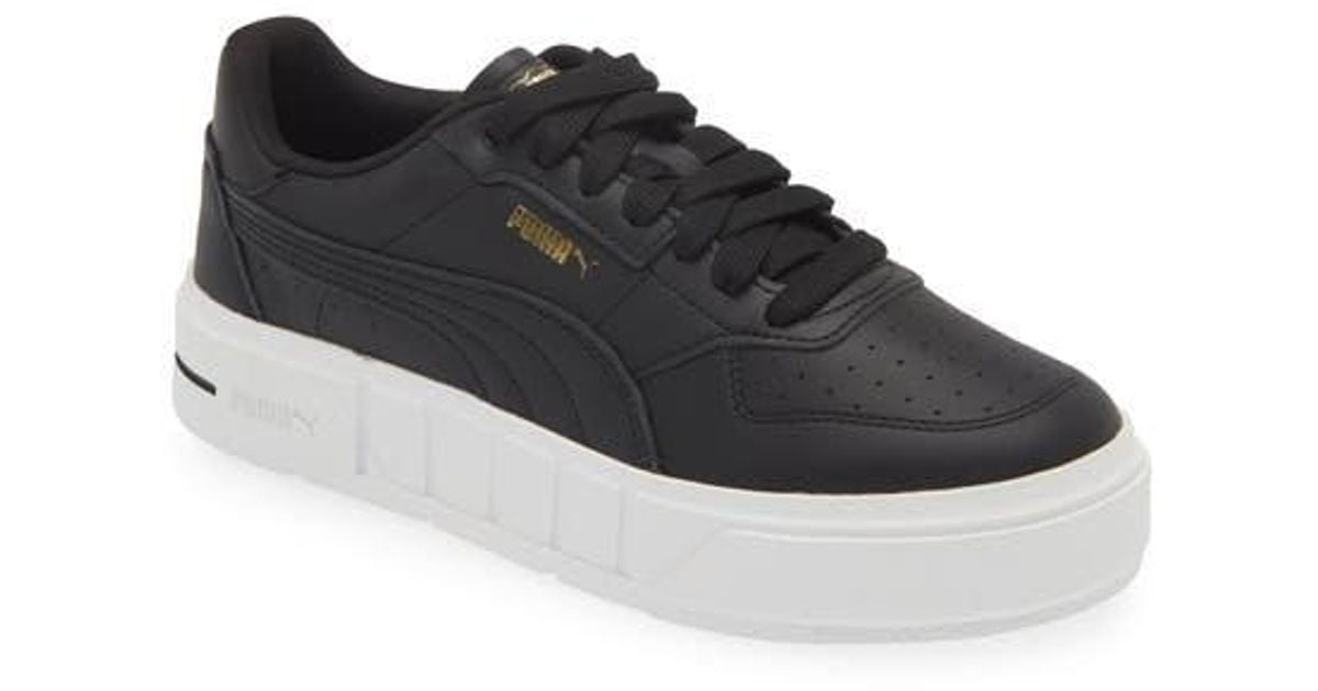 PUMA Chunky Platform Leather Sneakers in Black | Lyst