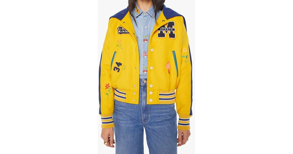 Mother The Split Hood Team Spirit Jacket in Yellow | Lyst