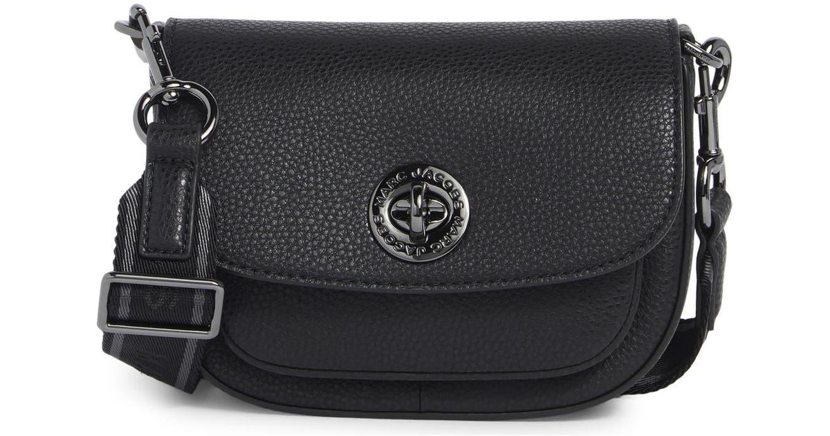 Marc Jacobs The Dtm Signet Turnlock Small Saddle Bag in Black | Lyst