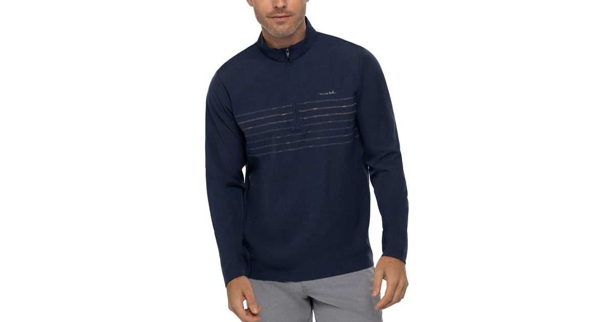Travis Mathew Some Beach Stretch Half Zip Pullover in Blue for Men | Lyst