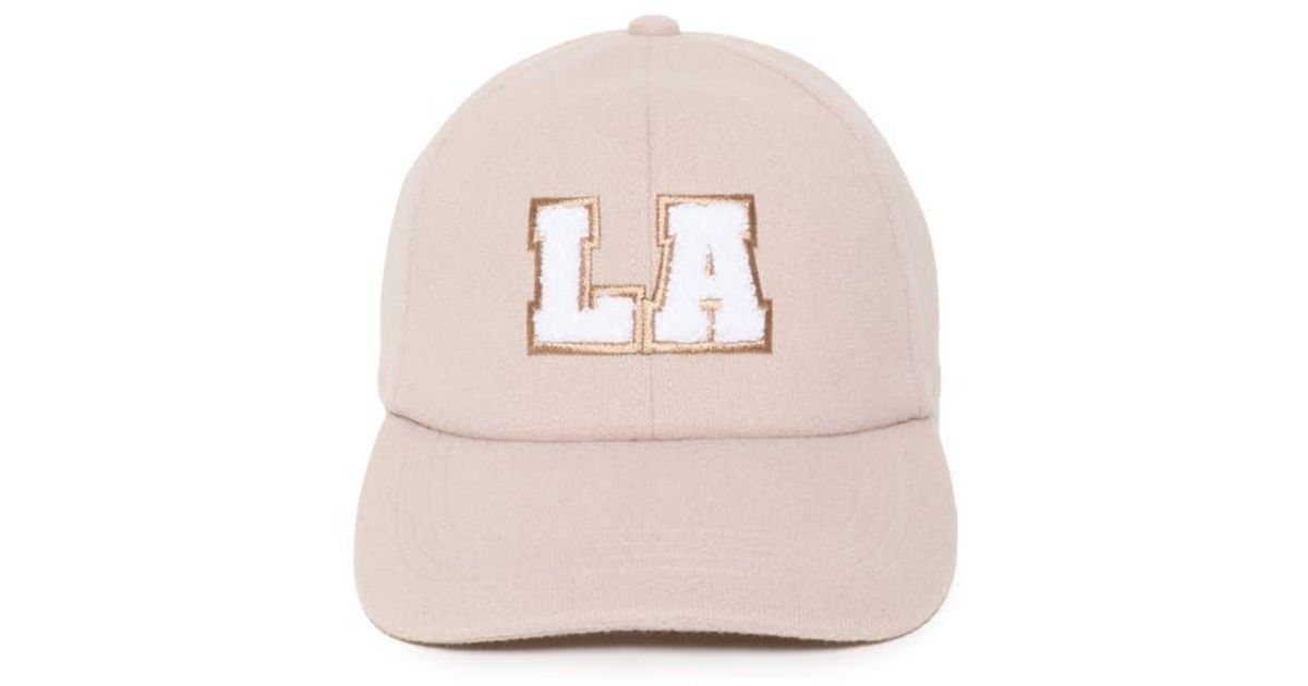 David & Young La Faux Shearling Baseball Cap in Pink | Lyst