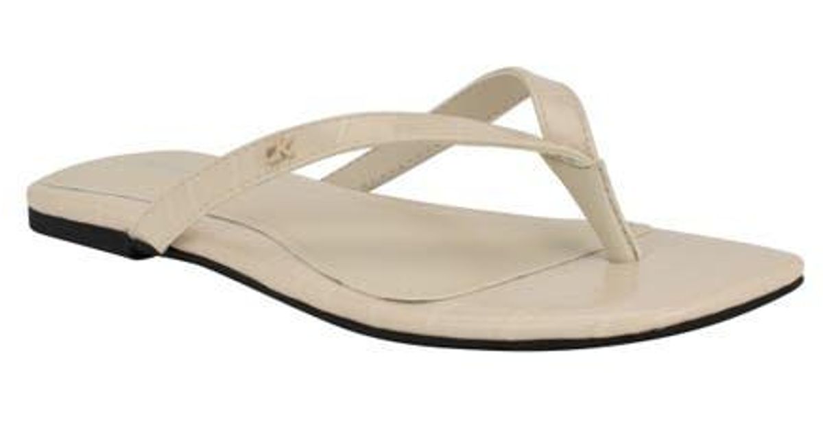 Calvin Klein Stelea Flip Flop in White | Lyst