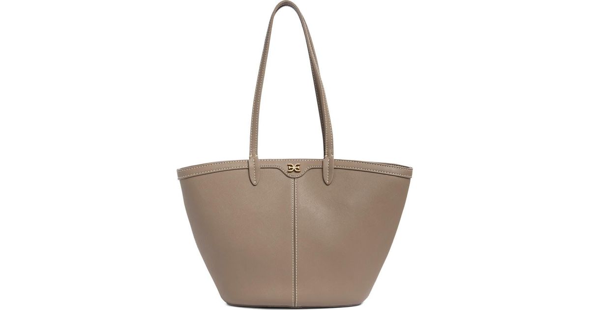 Sam Edelman Saige Leather Fan Tote Bag in Brown | Lyst