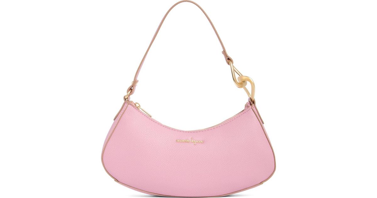 Nanette Lepore Jaala Oversize Link Crescent Shoulder Bag in Pink | Lyst