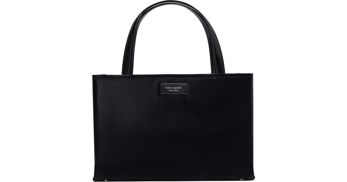 Kate Spade Sam Icon Spazzolato Small Leather Tote in Black | Lyst