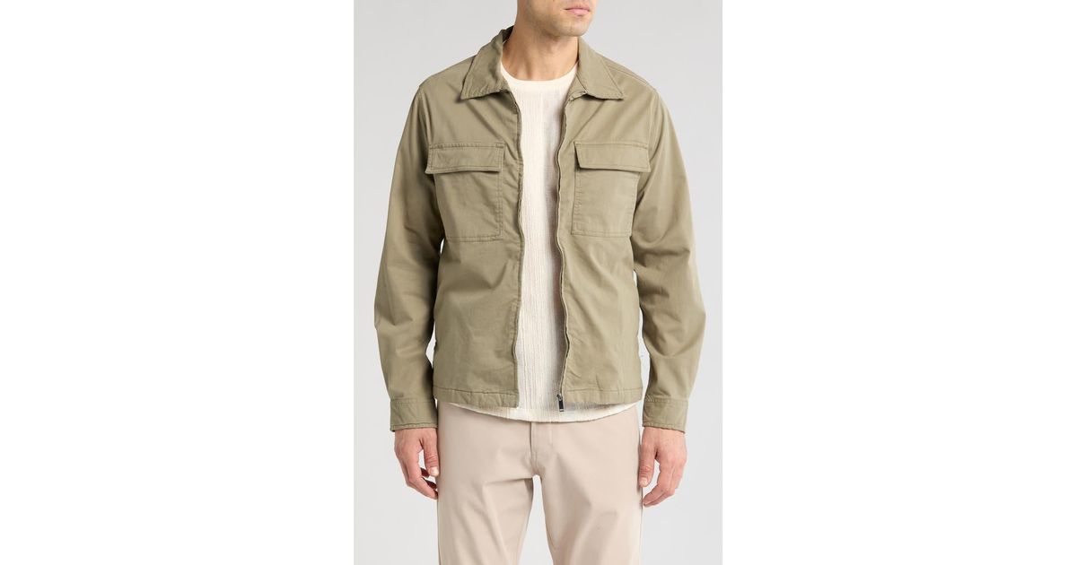 Denim and Flower Twill Zip Shacket in Green for Men | Lyst