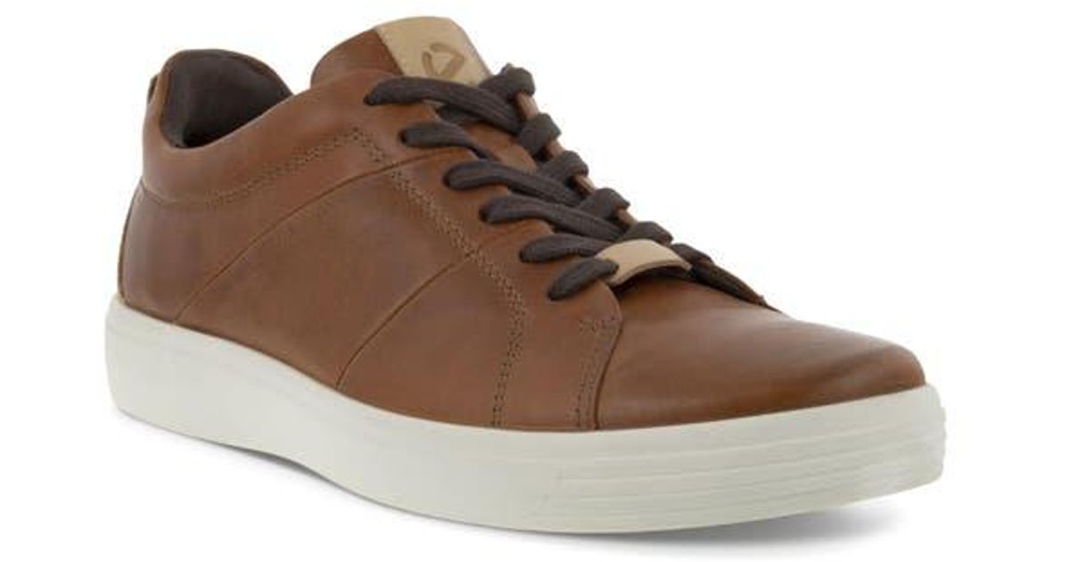 Ecco Soft Classic Leather Sneakers in Brown for Men | Lyst