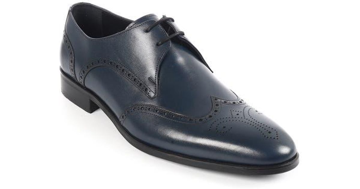 VELLAPAIS Pelican Wingtip Derby in Blue for Men | Lyst