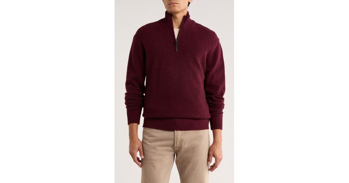 Rodd & Gunn Gammons Wool Quarter Zip Sweater in Red for Men | Lyst