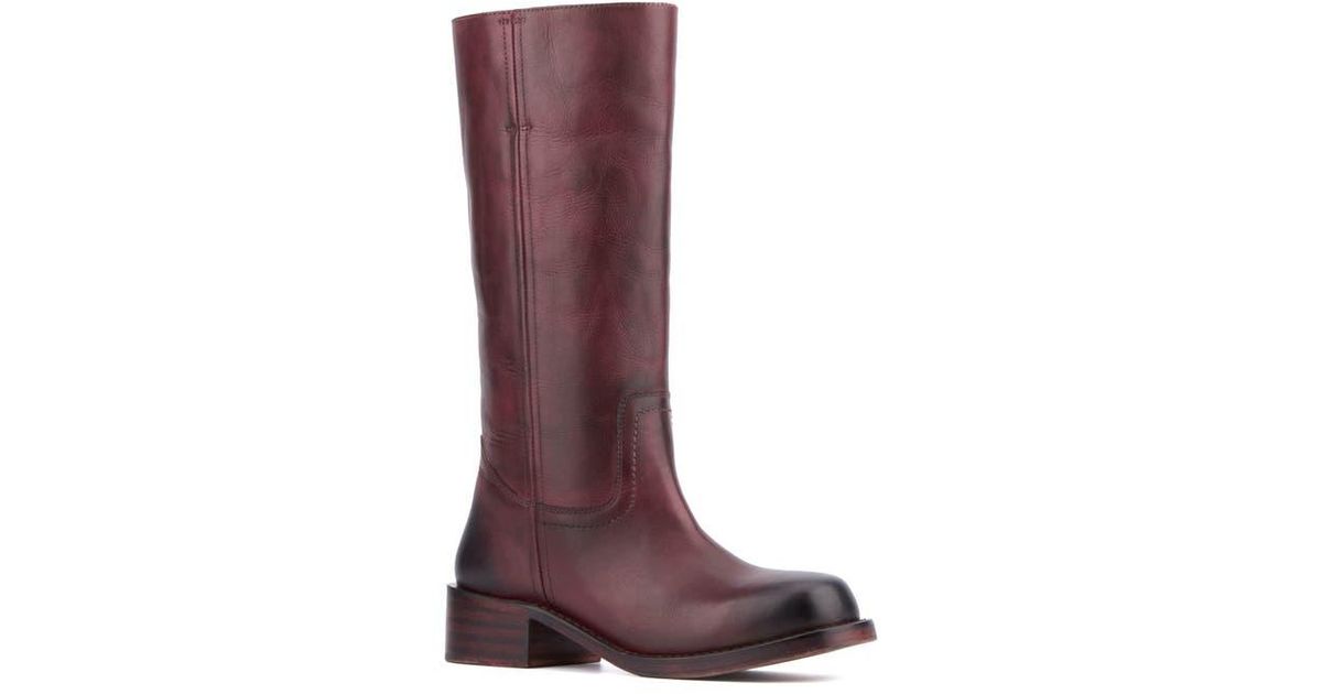 Vintage Foundry Knee-High Burgundy Leather Boots in Brown | Lyst