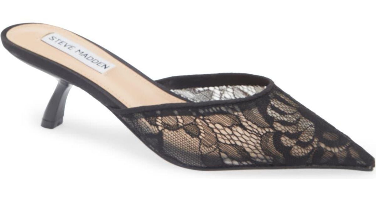 Steve Madden Mariano Kitten Heel Mule in Gray | Lyst