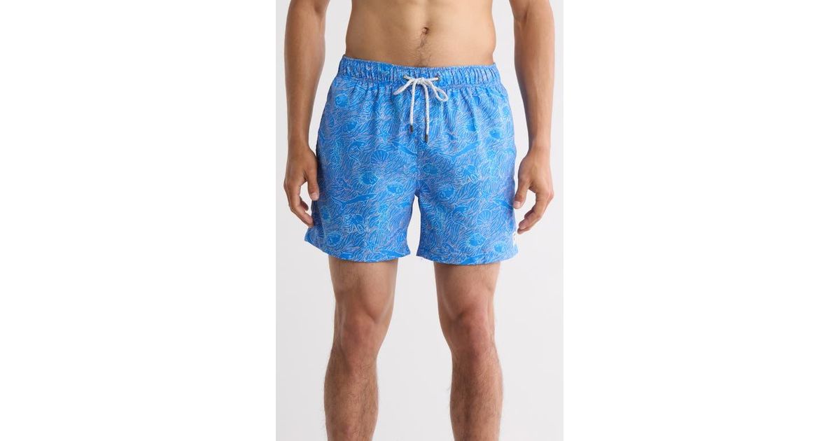 Vintage Summer Sea Creatures Swim Trunks in Blue for Men | Lyst