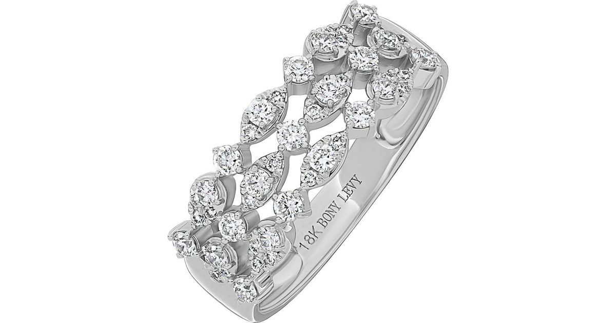 Bony Levy Maya Wide Diamond Band Ring in Metallic | Lyst