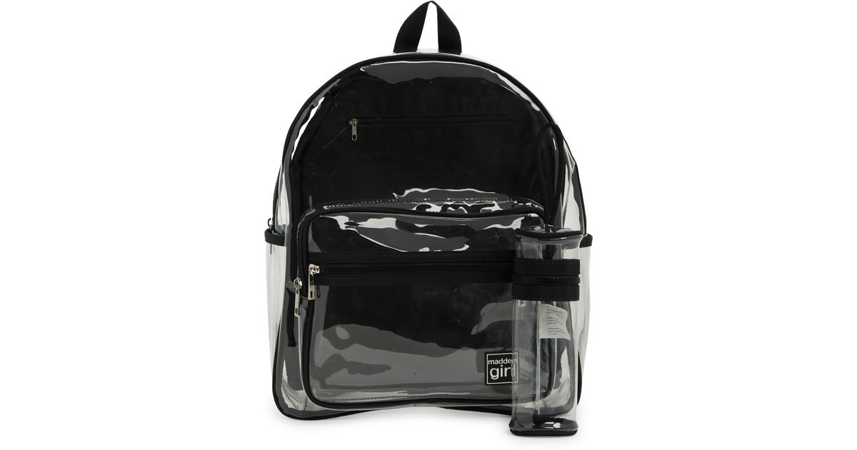 Madden Girl Clear Vinyl Backpack in Black | Lyst