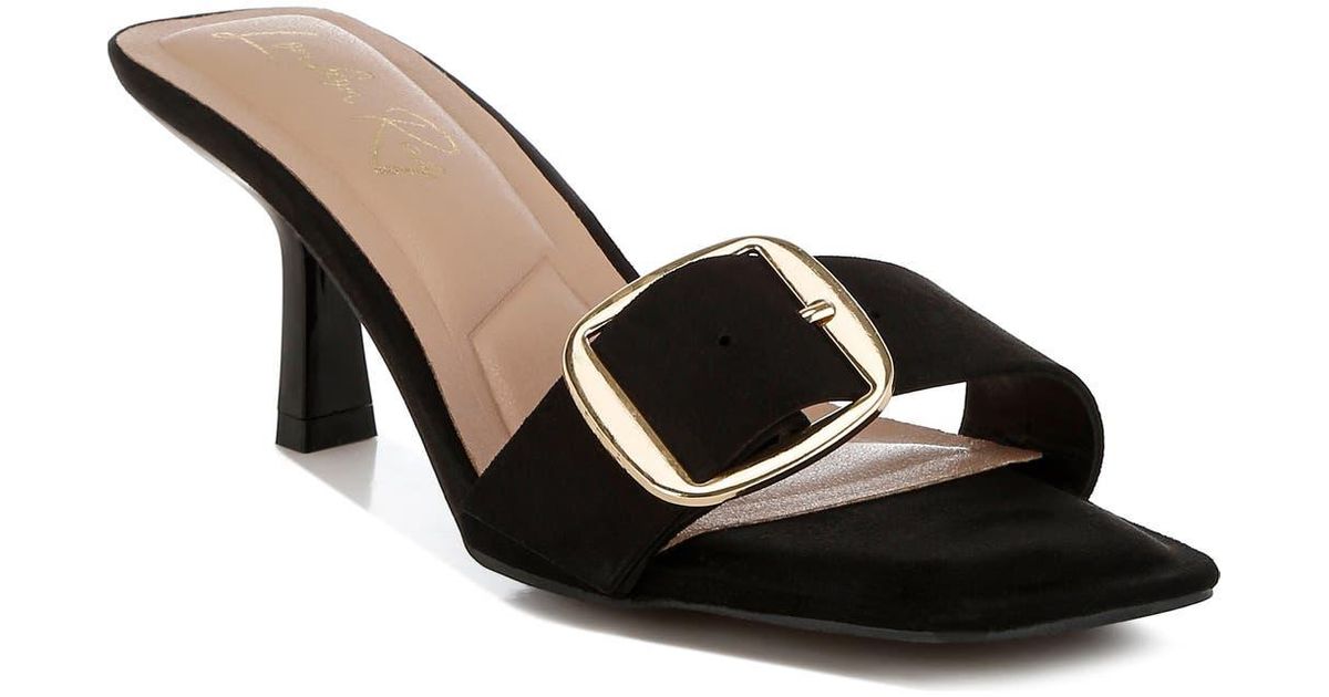 LONDON RAG Acacia Slide Sandal in Black | Lyst
