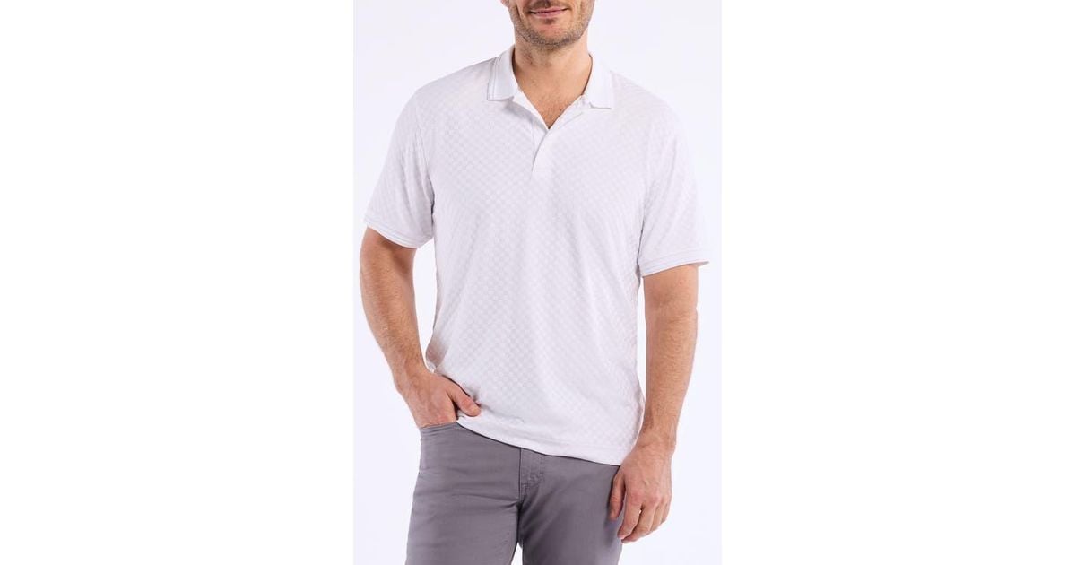 Robert Graham Aaron Checkered Knit Polo in White for Men | Lyst