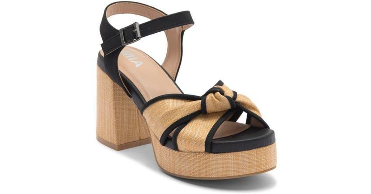 MIA Roxie Knot Platform Sandal in Black | Lyst