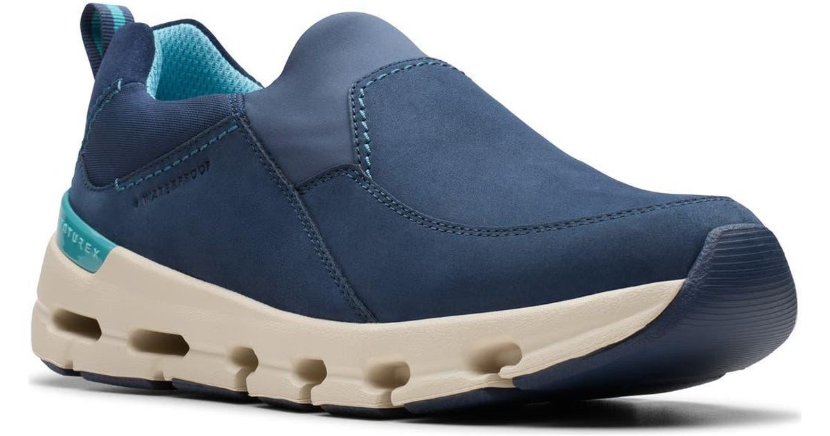 Clarks Naturex Waterproof Slip-On Sneaker in Blue | Lyst