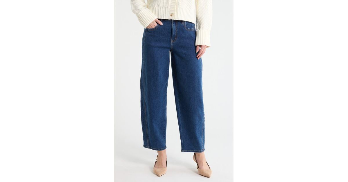 Vigoss Barrel Leg Jeans in Blue | Lyst