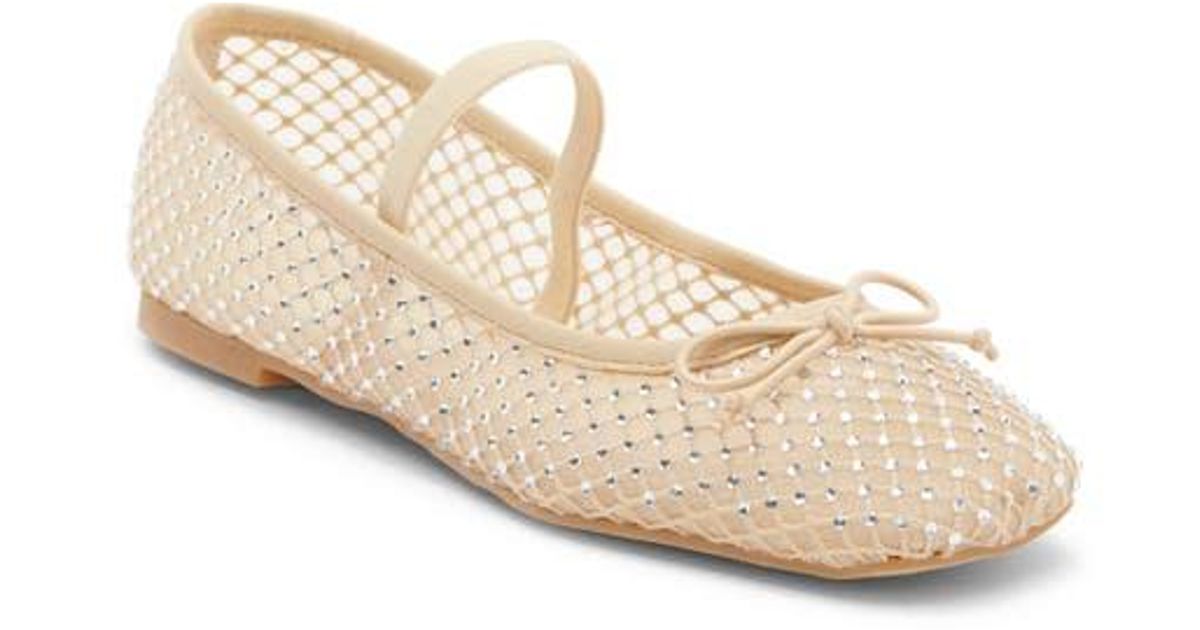Dolce Vita Ginata Crystal Flat in Natural | Lyst