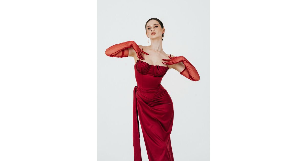 La Musa Cherry Mermaid Corset in Red | Lyst