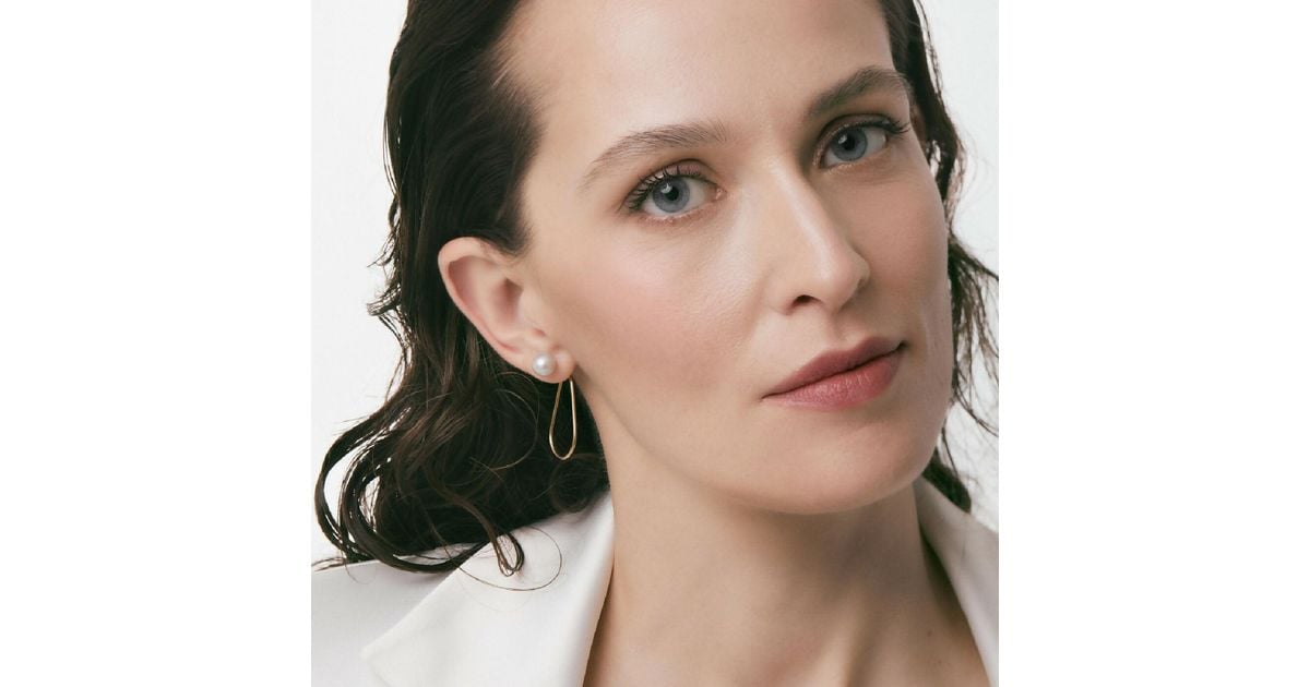 Monom Zora White Earrings in Natural | Lyst