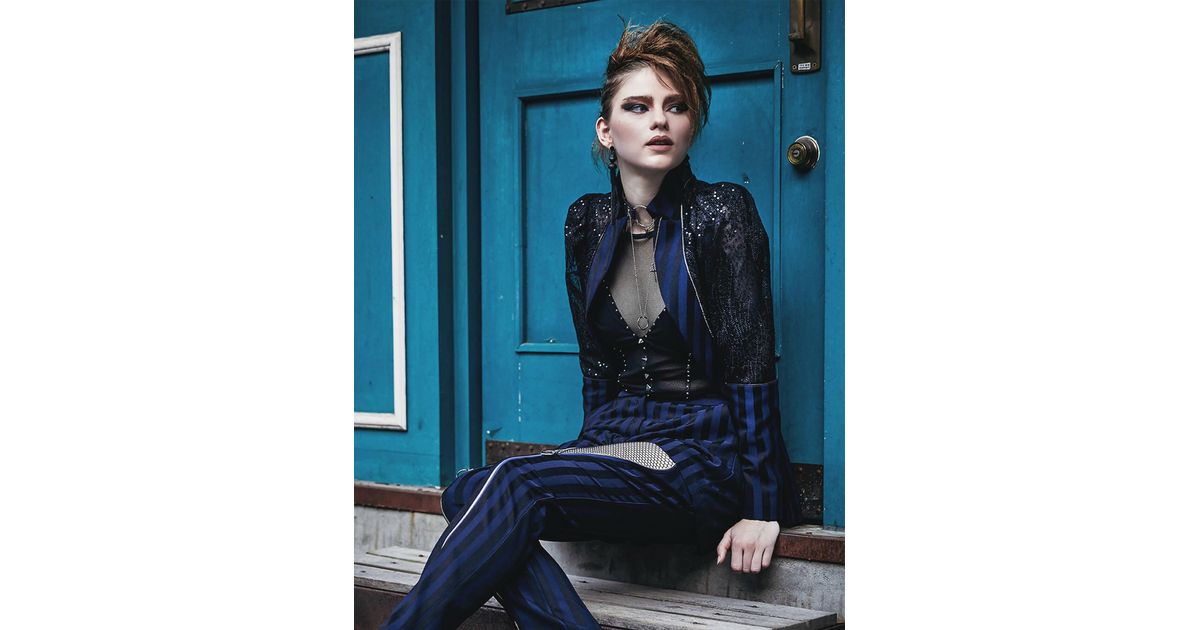 EL.BOW UNION Long-back Bolero Jacket in Blue | Lyst