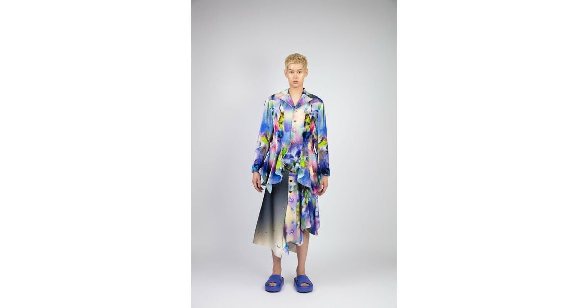 Vincent Li Studio The Dawn Morning Glory Velvet Jacket in Blue | Lyst