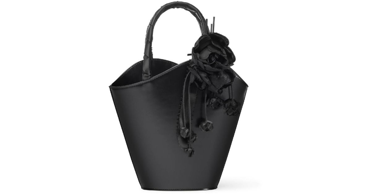 Natalie Dennis Iconic Infinity Handbag With Black Romantic Flower | Lyst