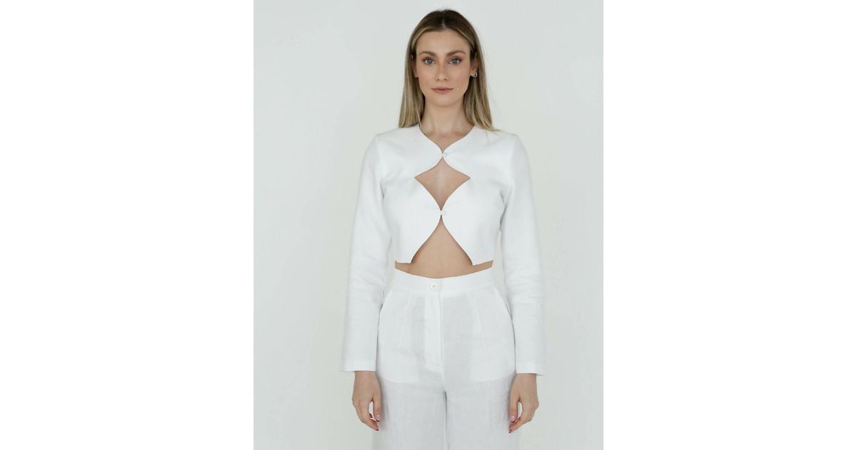 Maet Studio Tian White Line Top | Lyst