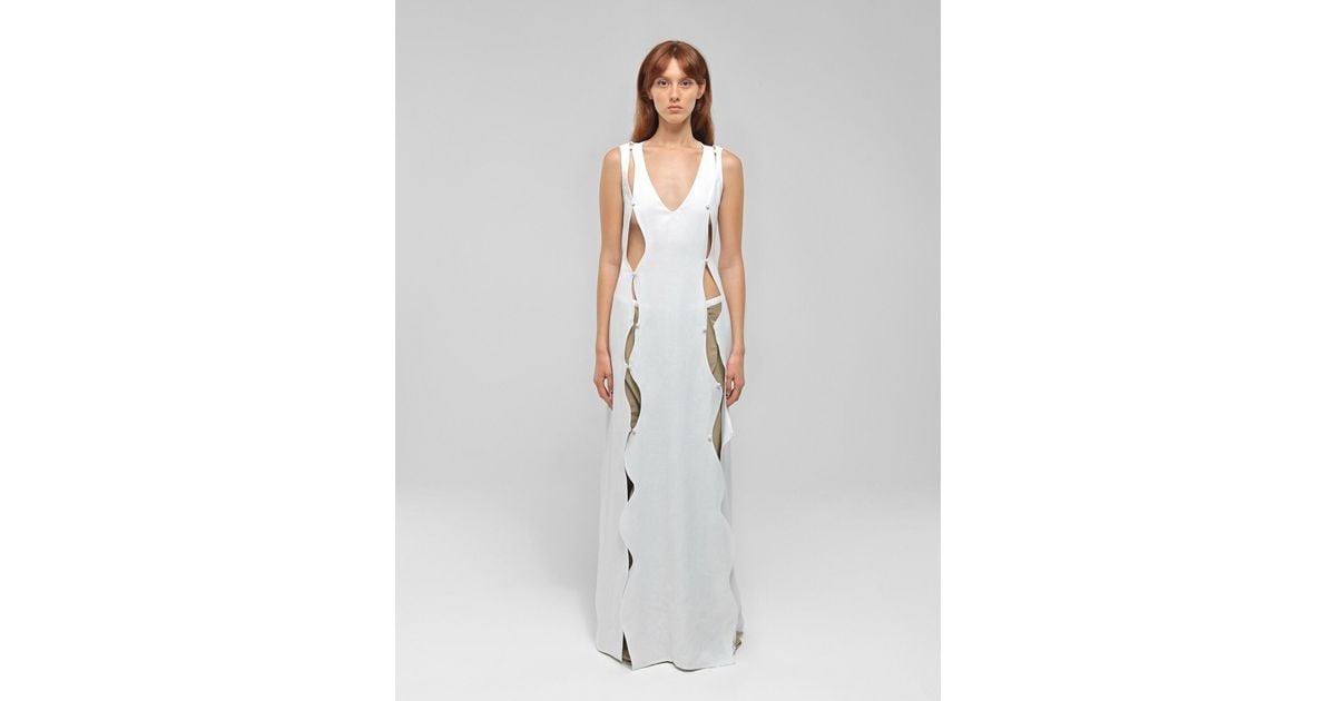 Maet Studio Elinor White V Neck Curvy Linen Dress | Lyst