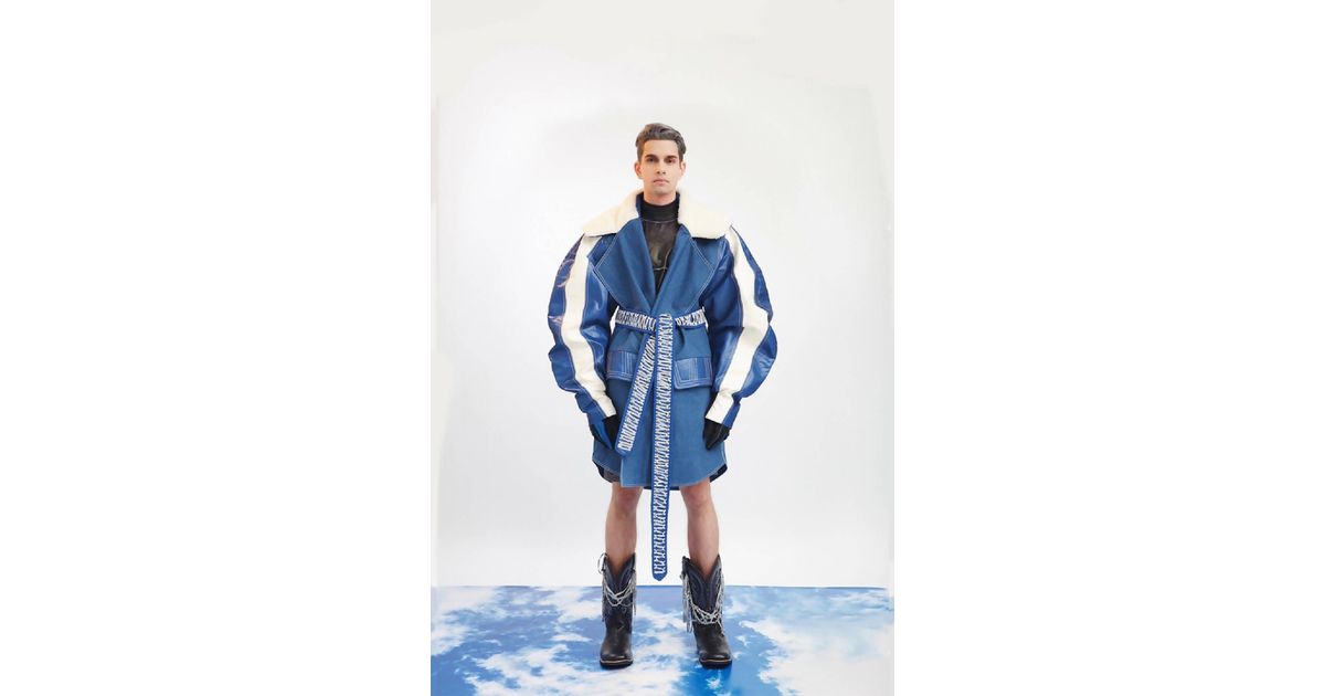 Atomic Denim Trench Coat in Blue | Lyst