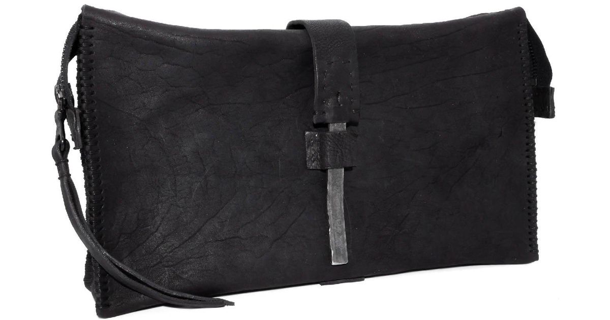atelier skn Culatta Leather Clutch in Black | Lyst