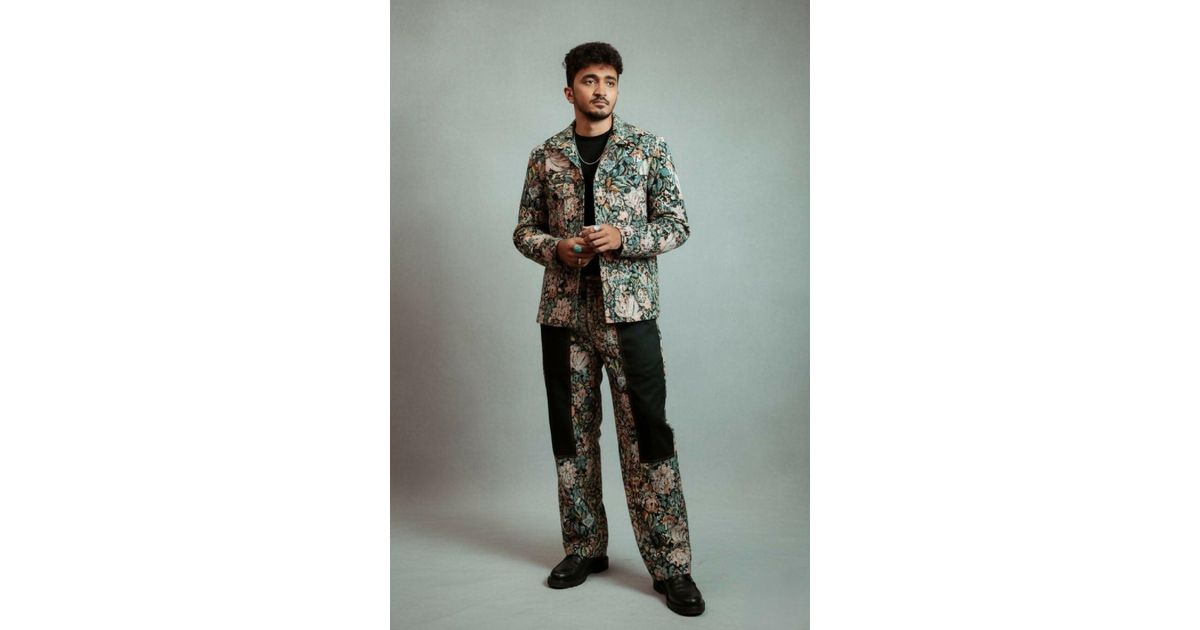 The Opal Tribe Structured Jacquards - Wide Legs in Gray | Lyst