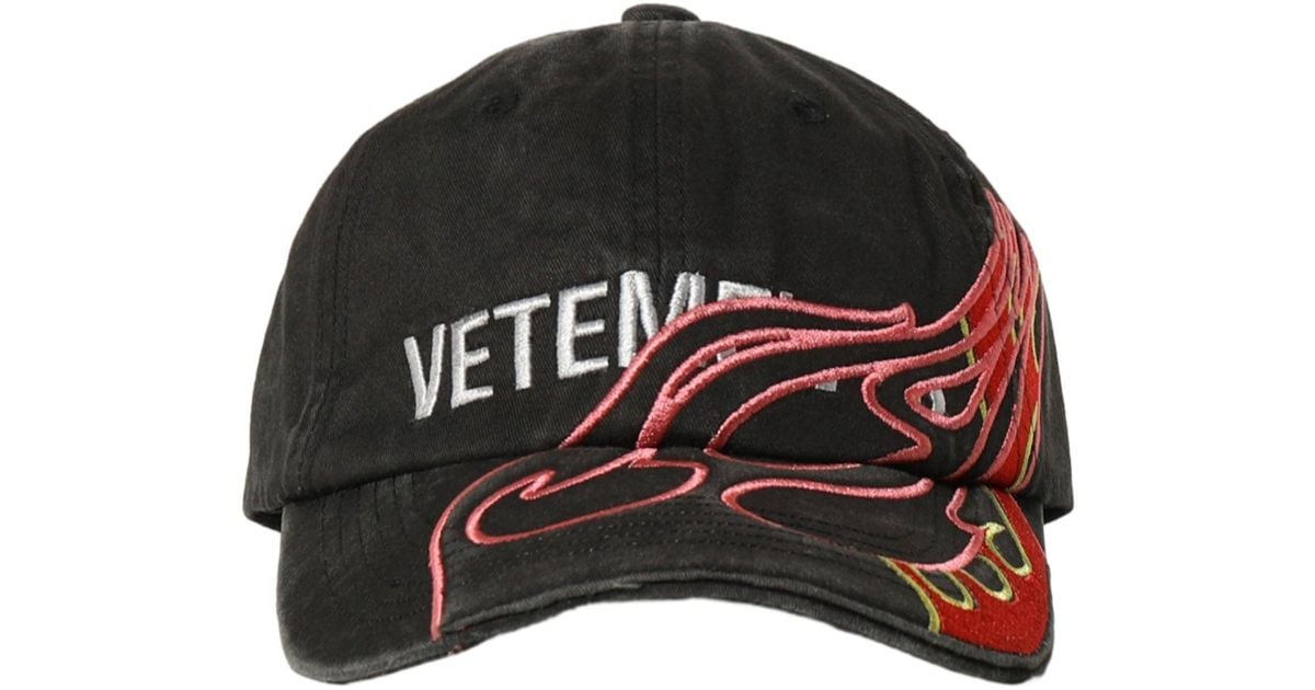 Vetements Flame Logo Cap in Black for Men | Lyst