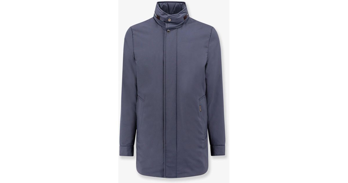 Moorer Nylon Long Jacket in Blue for Men | Lyst UK