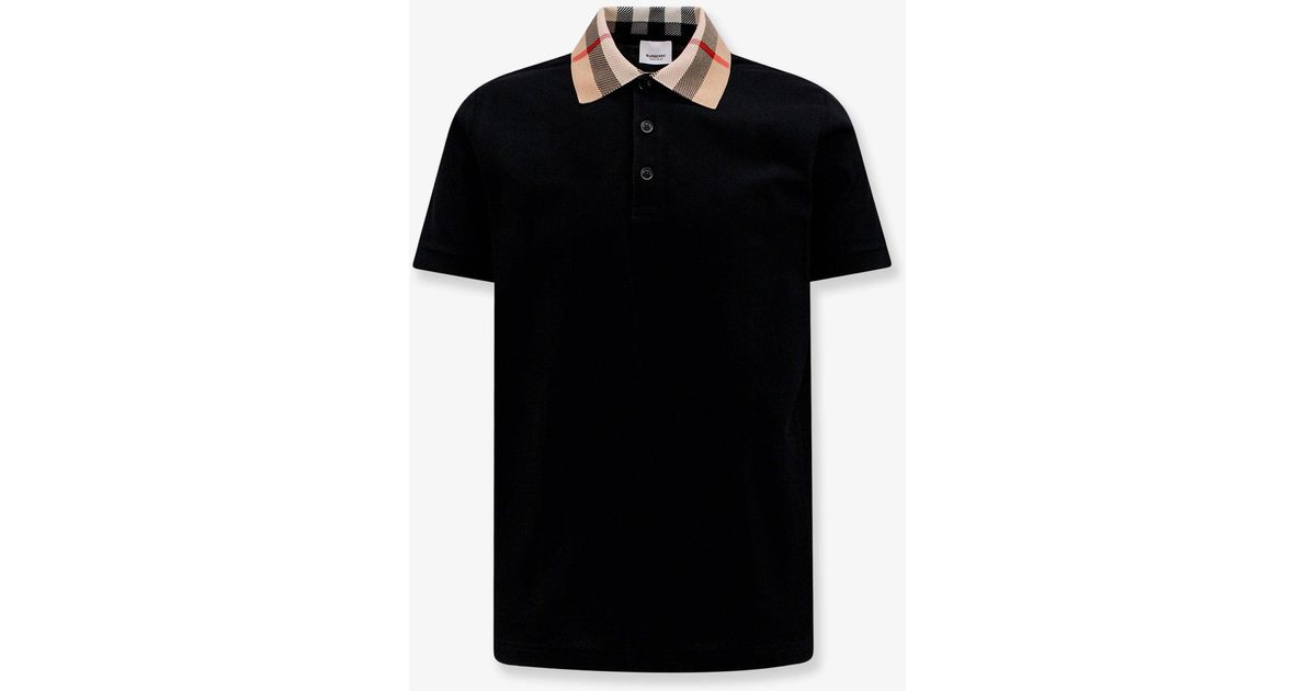 Burberry Cody Cotton Polo Shirt in Black for Men | Lyst UK