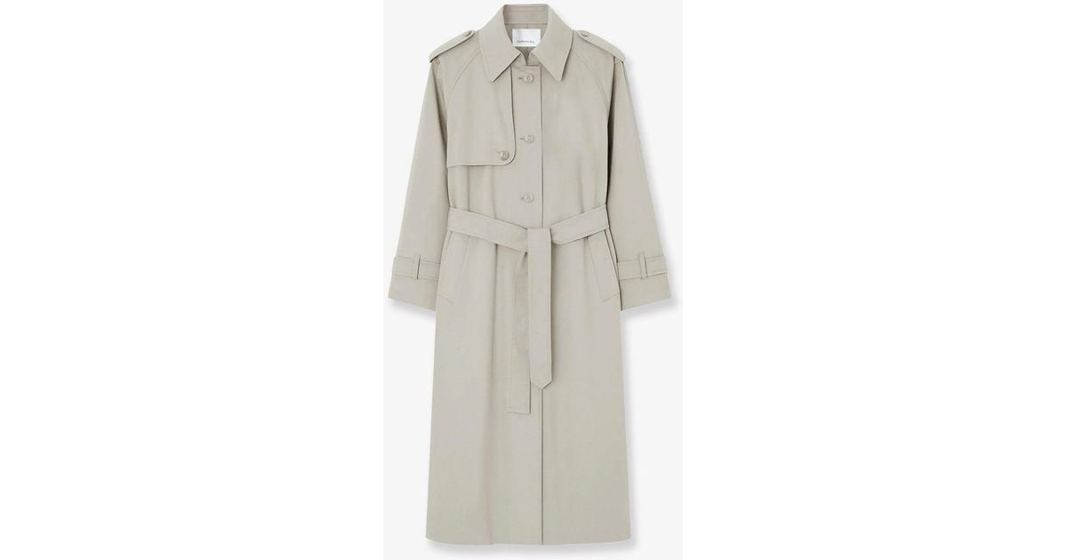 Frankie Shop Trench Coat Riva Cotton Blend in White | Lyst UK