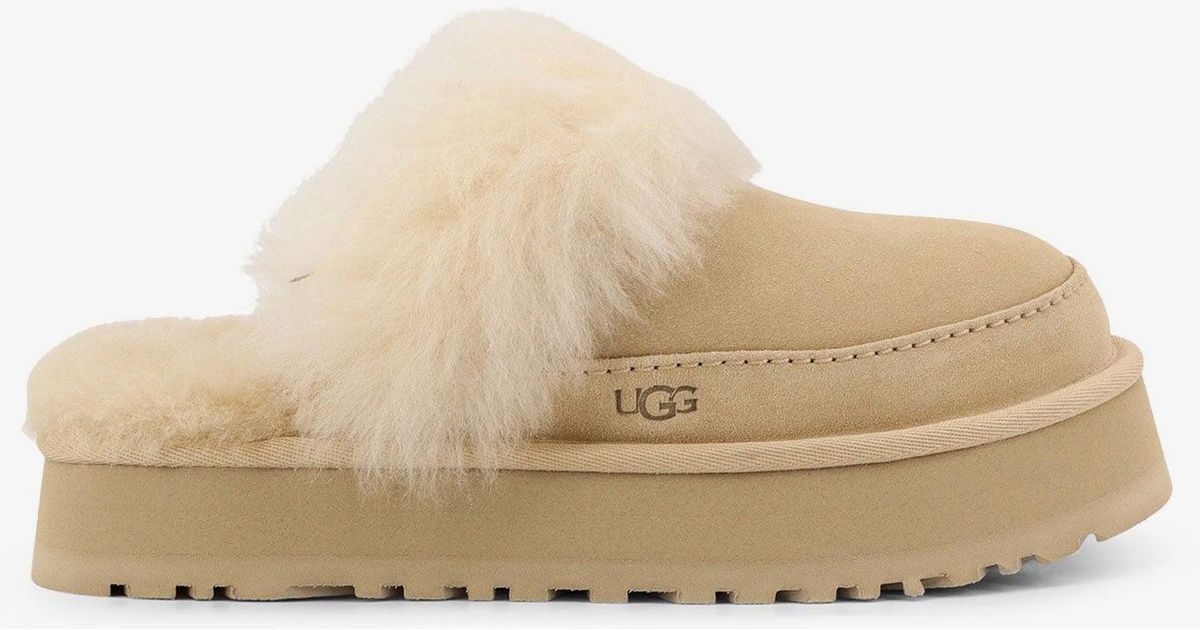 UGG Disquette Chalet Suede Sabot in Natural | Lyst UK