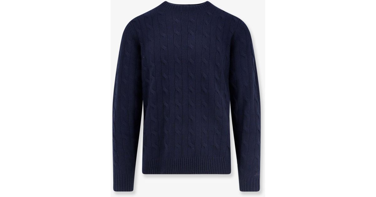 Mc2 Saint Barth Regent Braid Wool Sweater in Blue for Men | Lyst UK