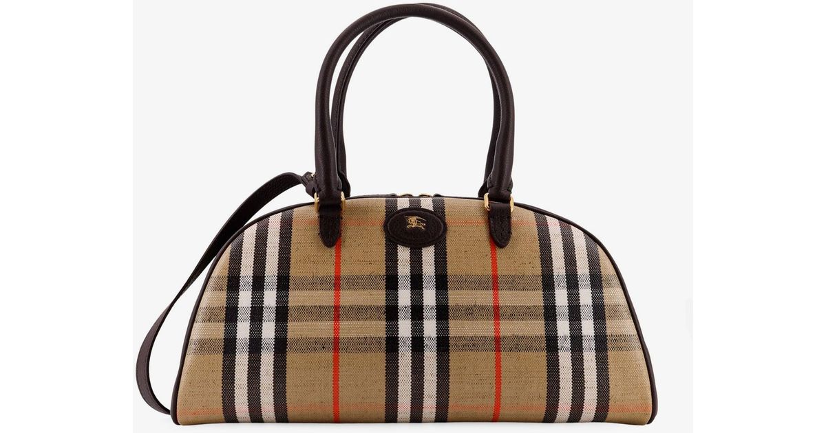 Burberry Coated Canvas Crossbody Bag With Check Pattern in Brown | Lyst UK