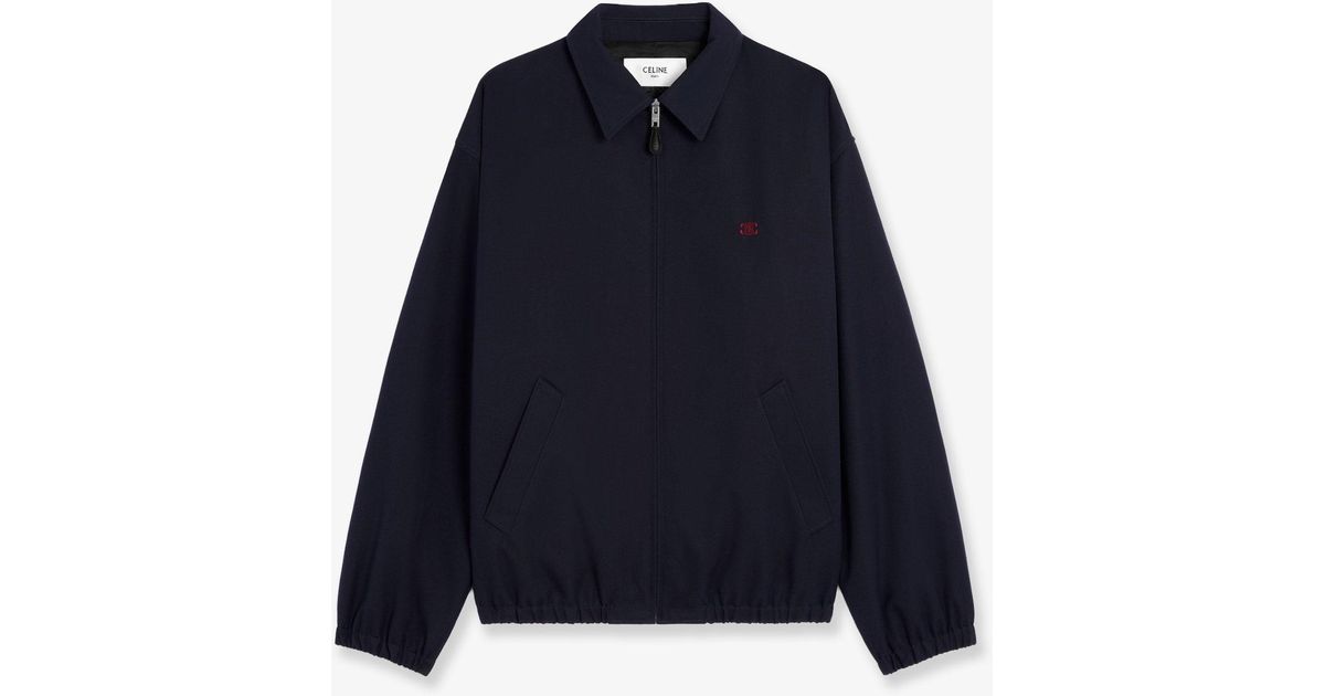 Celine Gabardine Wool And Cotton Jacket in Blue for Men | Lyst