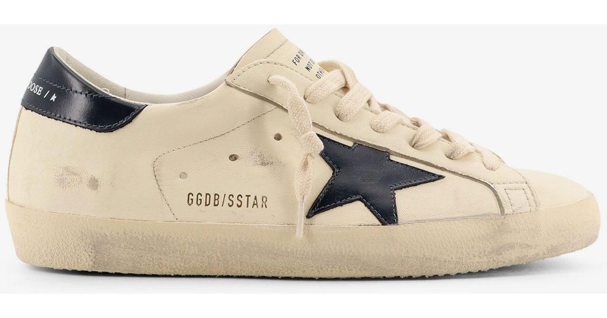 Golden Goose Deluxe Brand Super Star Leather Sneakers in Natural for ...